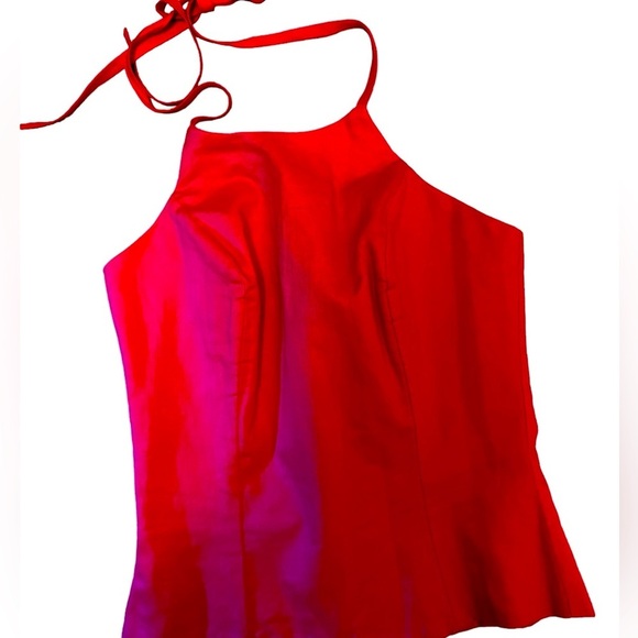 salma | Tops | Vintage Salma Red Halter Top Zipper Back Sz 24 | Poshmark